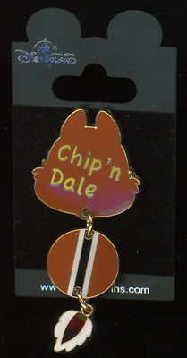 HKDL Hong Kong Disneyland Chip Dale Tail Dangle Disney Pin | eBay