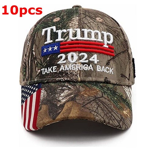 10pcs Trump 2024 Keep America Great Camo Hat MAGA Embroidered Baseball ...