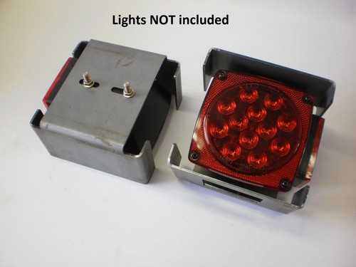 Pair Steel 4" Tail Brake Light Guard Square Box Trailer Truck Over 80 ...