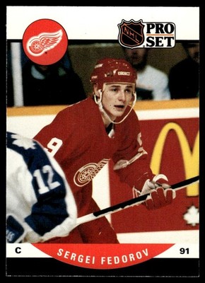 1990-91 Pro Set Sergei Fedorov Rookie Detroit Red Wings #604B | eBay