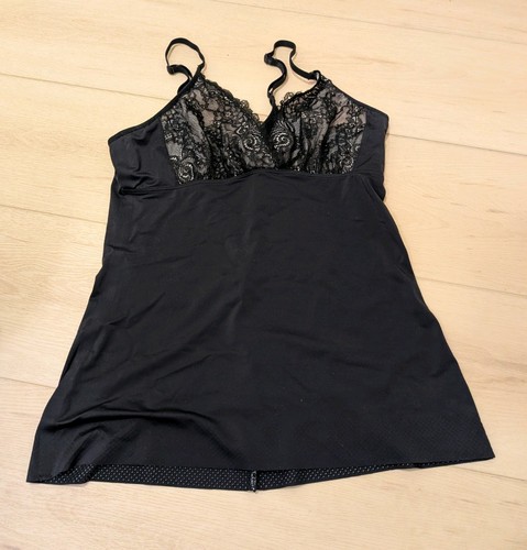 Ruby Ribbon Black Cami Size 38 with Lace | eBay