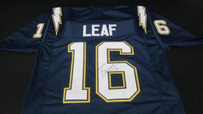 Ryan Leaf Autographed San Diego Chargers Blue Custom Football Jersey ...
