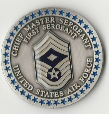 USAF Chief Master Sergeant First Sergeant Challenge Coin 1.5" DIA BX2 ...