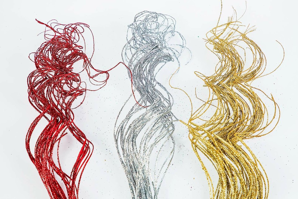 Ting Ting Multicolored (Red, Silver, Gold) Sparkle Glitter Branches 26 ...