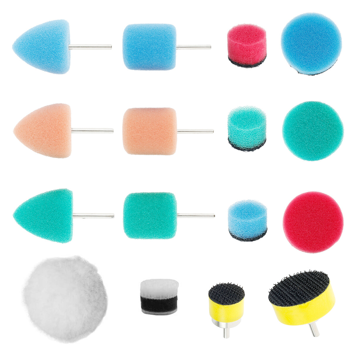 16pcs Car Buffing Pads Mini Polishing Sponge Pad Set Waxing Foam ...