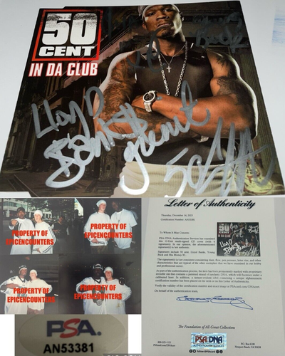 50 CENT G UNIT SIGNED CD COVER W/PROOF FULL PSA LOA LLOYD BANKS YOUNG ...