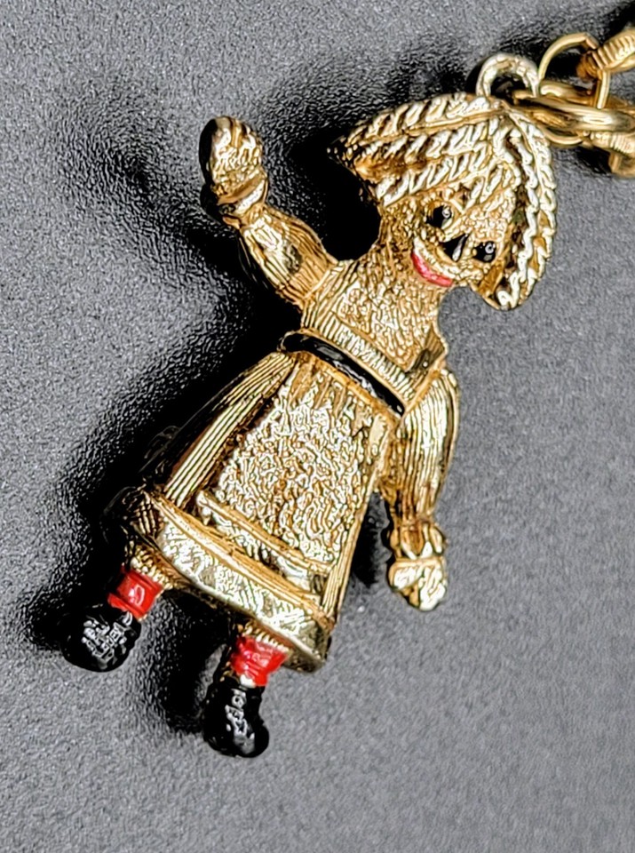 Vintage EMMONS Pendant Necklace RAGGEDY ANN 14" Coquette COTTAGECORE ...