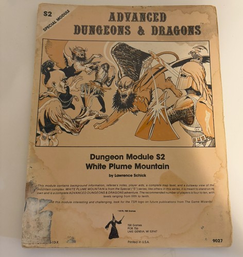 Advanced Dungeons & Dragons Special Module S2 White Plume Mountain TSR ...