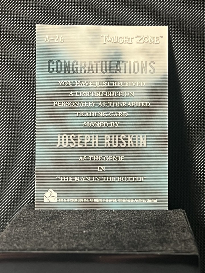 2000 Rittenhouse Twilight Zone Series 2 A26 Joseph Ruskin as the Genie ...