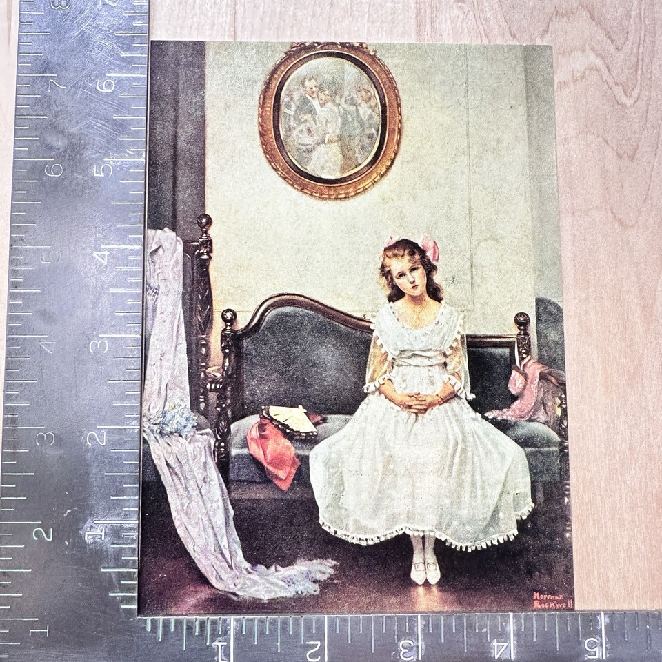 Norman Rockwell The Wallflower (1920) Vintage Post Card 1996 Girl ...