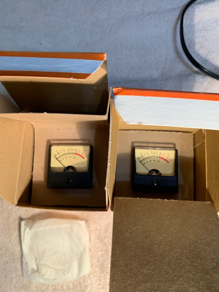 Pair Simpson Vintage VU Meters Model 1214, 1 .6 inch hole, NOS In Box ...