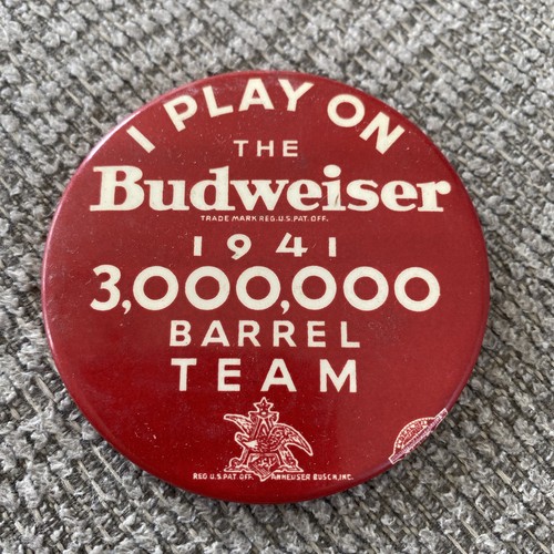 **RARE** 1941 Anheuser Busch Budweiser 3 Million Barrel Team Pin | eBay