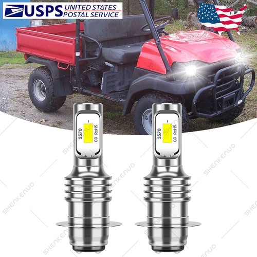 For Kawasaki Mule 600 610 3000 3010 - 2X H6M LED 12V White Headlights ...