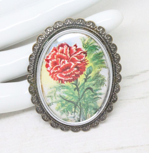 Beautiful Vintage Signed TLM Thomas L Mott Carnation Flower BROOCH Pin ...