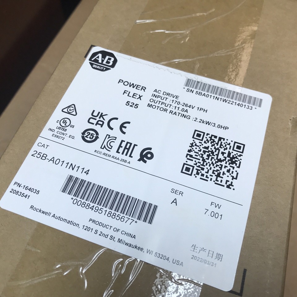 Allen Bradley 25B-A011N114 PowerFlex 525 AC Drive 3HP | eBay