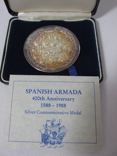 Spanish Armada 400th Anniversary Silver Commemorative Medal.....The ...