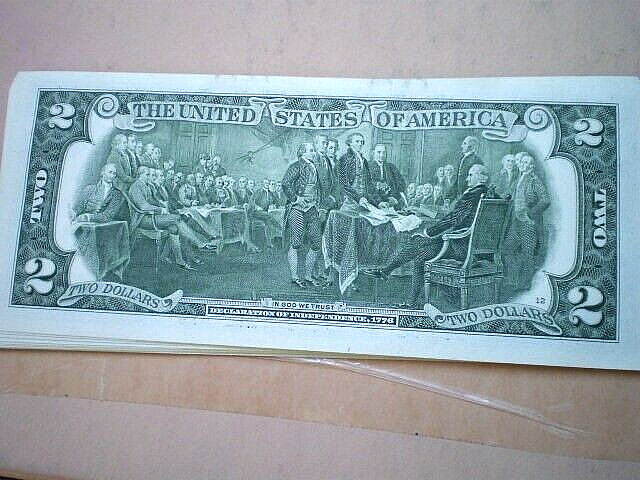 Lot Of 10 Brand NEW $2 Bills Unc/Seq Serial# Two Dollar Crisp REAL ...