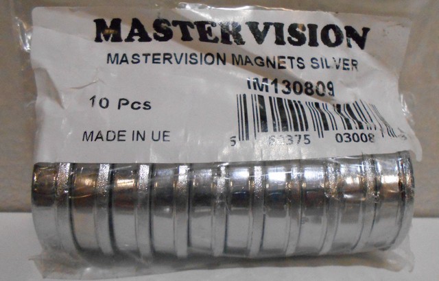 MasterVision 1" Super Magnets Silver 10 Ct for sale online | eBay