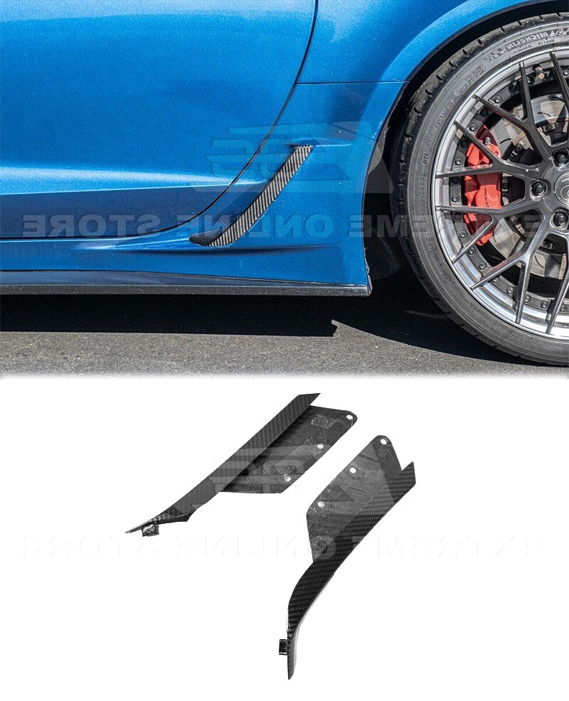 Side Brake Scoop Vent CARBON FIBER Covers For 14-19 Corvette C7 Z06 ...