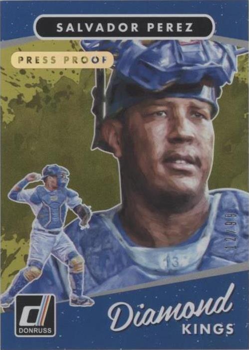 2017 Panini Donruss - Diamond Kings Salvador Perez #12 Press Proof Gold ...