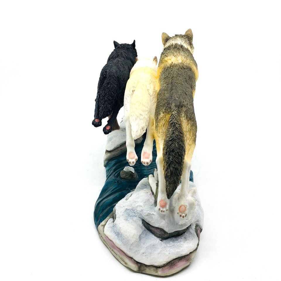Three Wolves Running on Ice Statue | Wolf Figurine | Wolf Decor | Wolf ...