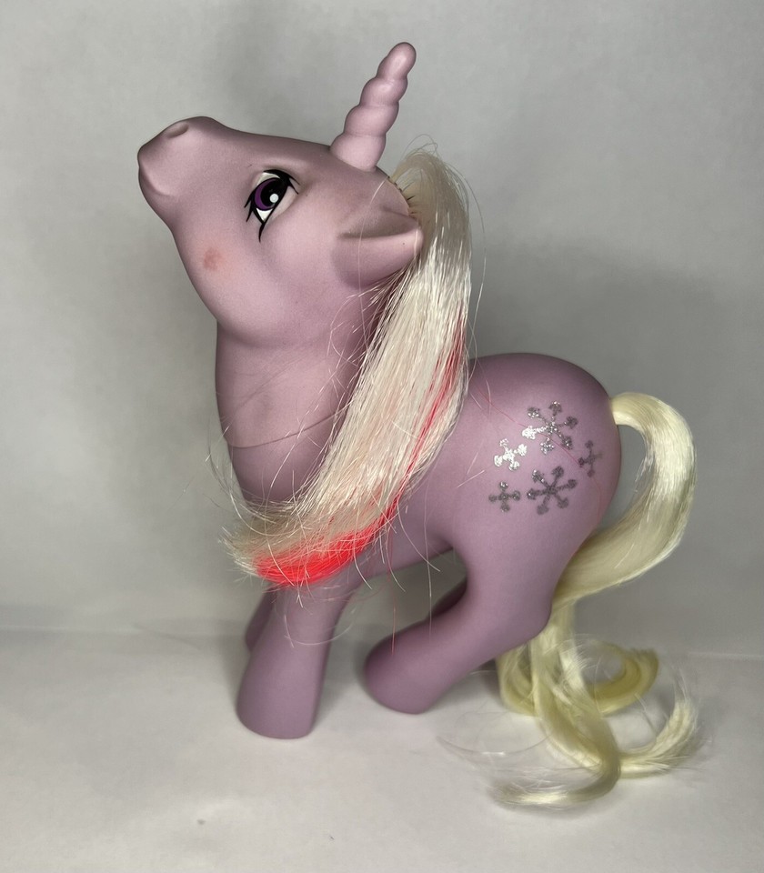 Vintage My Little Pony POWDER 1984 Unicorn Pony G1 Purple Snow 69 | eBay