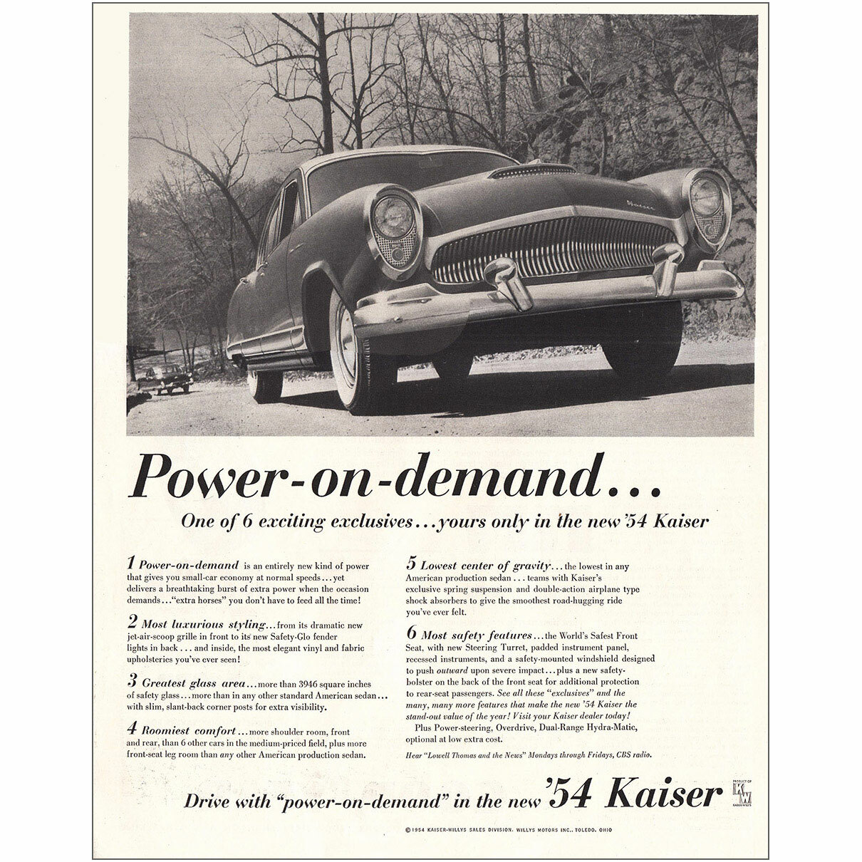 1954 Kaiser: Power On Demand Vintage Print Ad | eBay