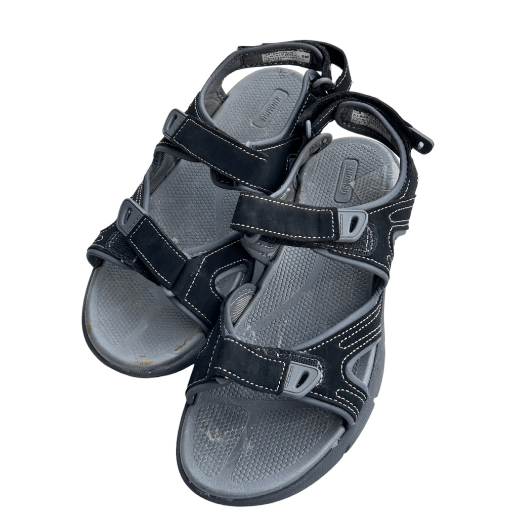 Khombu Women's Black Gray Adjustable Strap River Walk Hiking Sandals ...