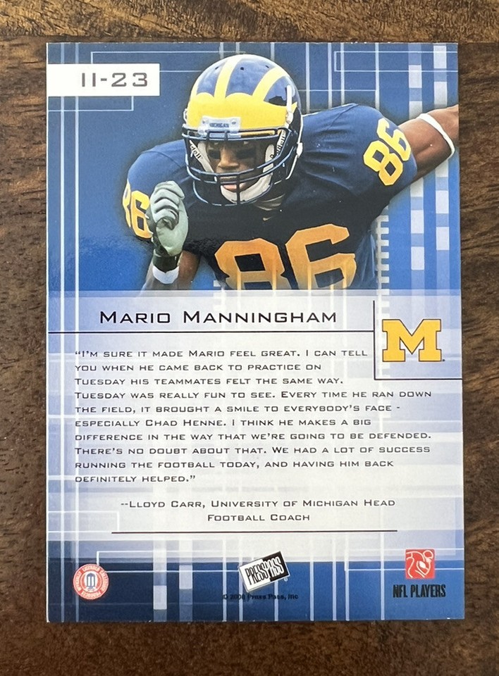 2008 Press Pass SE Insider Insight Mario Manningham #II-23 Rookie RC | eBay