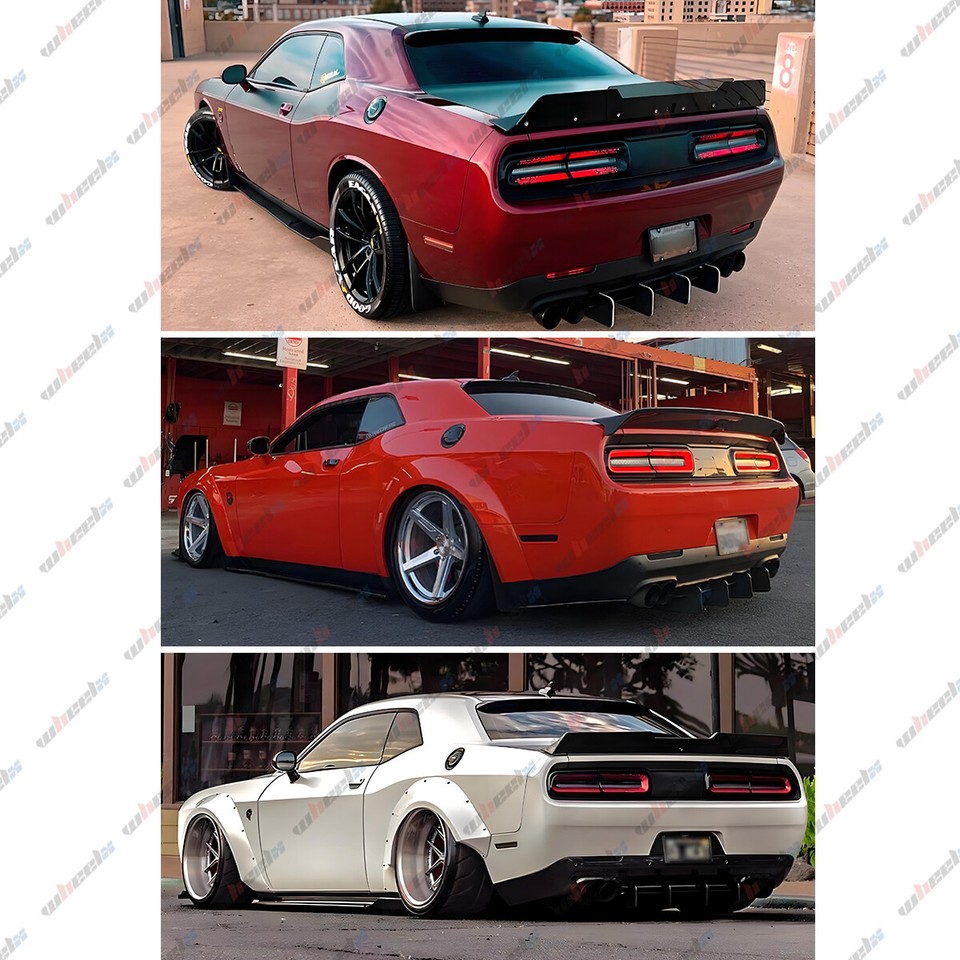 FOR 08-24 DODGE CHALLENGER SRT HELLCAT GLOSS BLACK REAR WINDOW ROOF ...