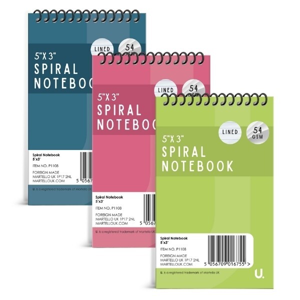 5 Mini Note pads Spiral Bound Ruled Lined Small Pocket Notebooks ...