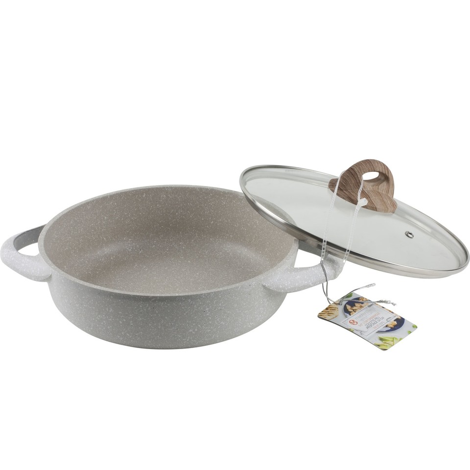 Masterclass Premium Cookware Collection 9.5" Low Casserole Pan Pot Lid ...