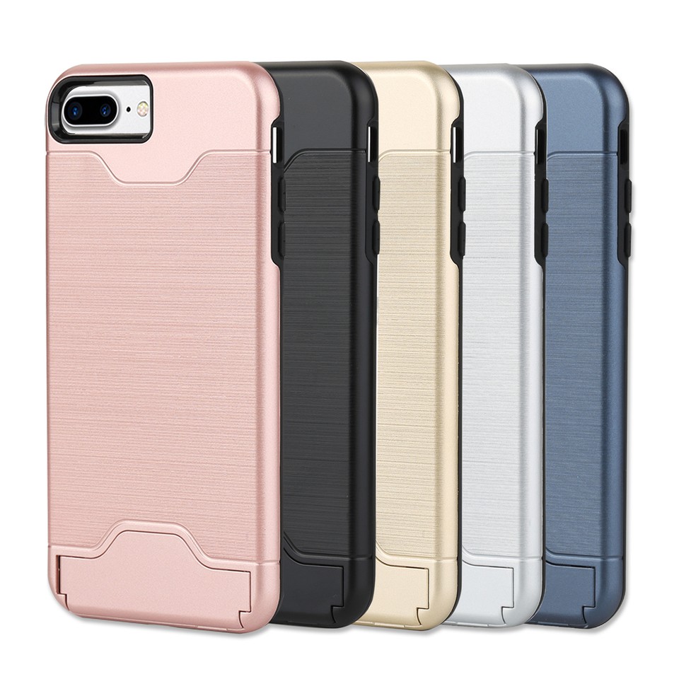 New Hybrid Card Pocket Kickstand Armor Case Cover for Apple iPhone 7 / ...