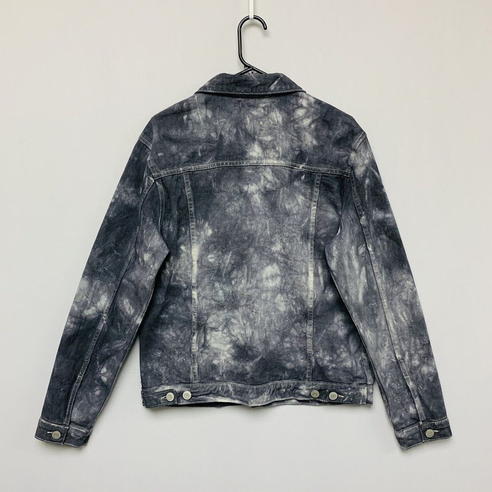 Pacsun Dark Tie Dye Denim Jacket Men's Size M Medium Acid Distressed ...