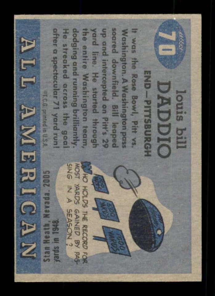 1955 Topps All American #70 Bill Daddio EX+ 528794 | eBay