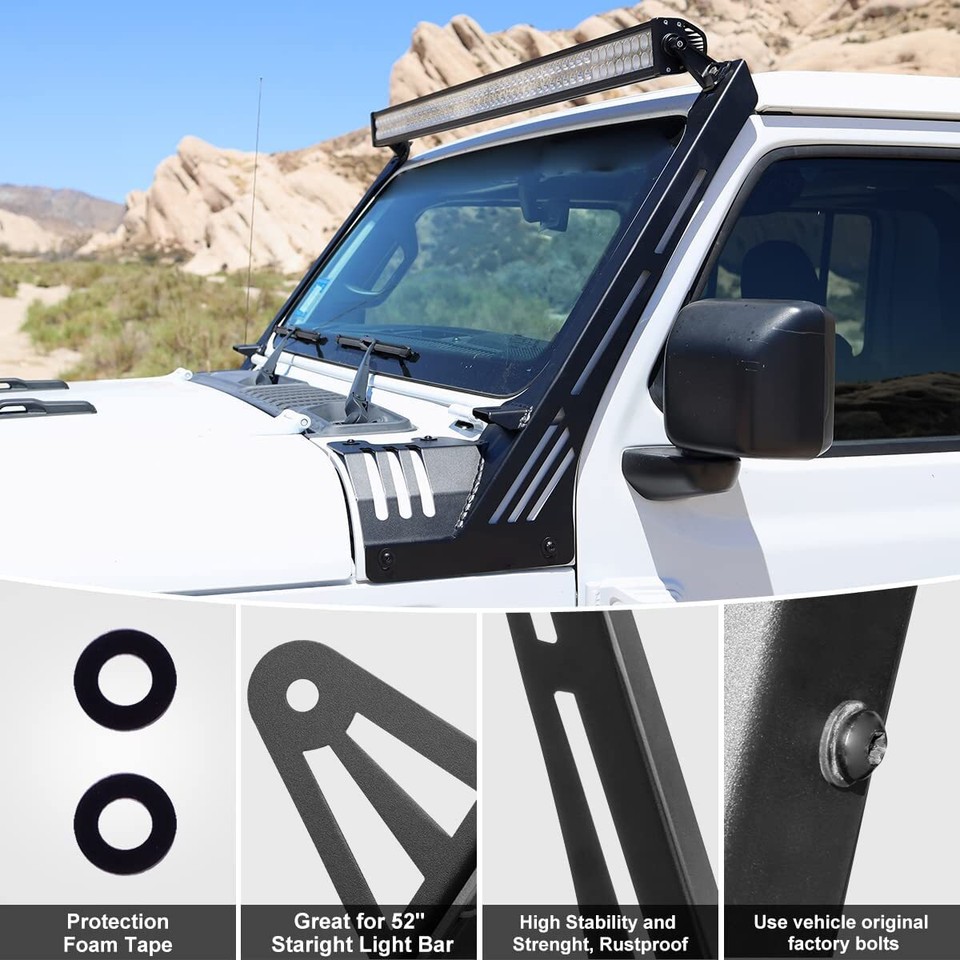 A-Pillar Light Bar Mount Bracket For 2018-2023 Jeep Wrangler JL / Gladiator JT | eBay
