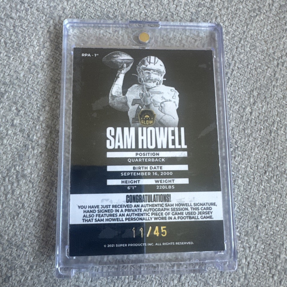 2021 Super Glow SAM HOWELL Patch Auto Autograph #11/45 !!! | eBay