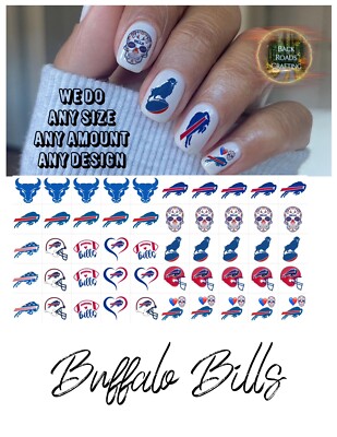 Buffalo Bills Football Waterslide Nail Art Decals Set Of 50 ...