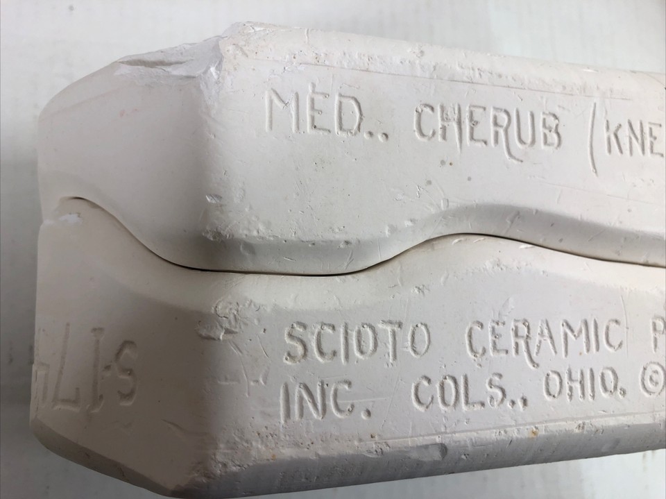Scioto Ceramic Mold S-1742 Arms Hands Medium Cherub Kneeling Vintage ...