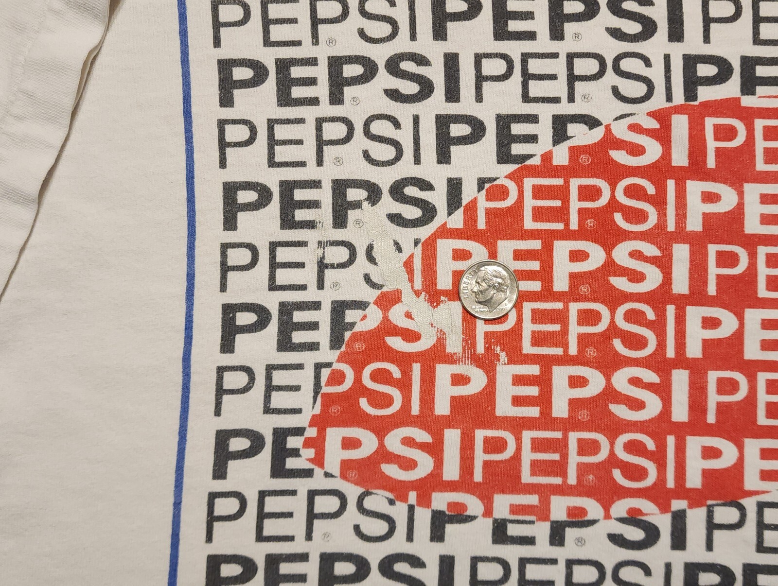 Vintage 1980-90s Pepsi Logo Art Single Stitch Stained… - Gem
