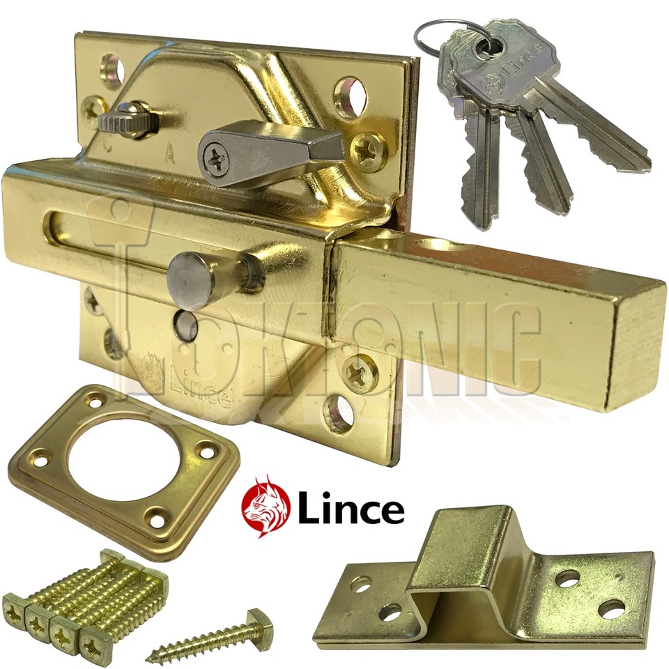 Lince Rim Lock Heavy Duty Gate Shed Sliding Bolt Suit 60-70-80-90mm ...