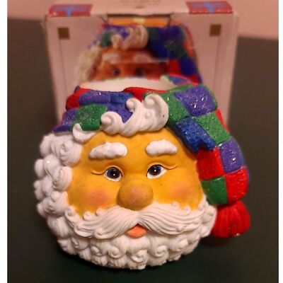 Santa Tea Light Holder RARE1995 Resin | eBay
