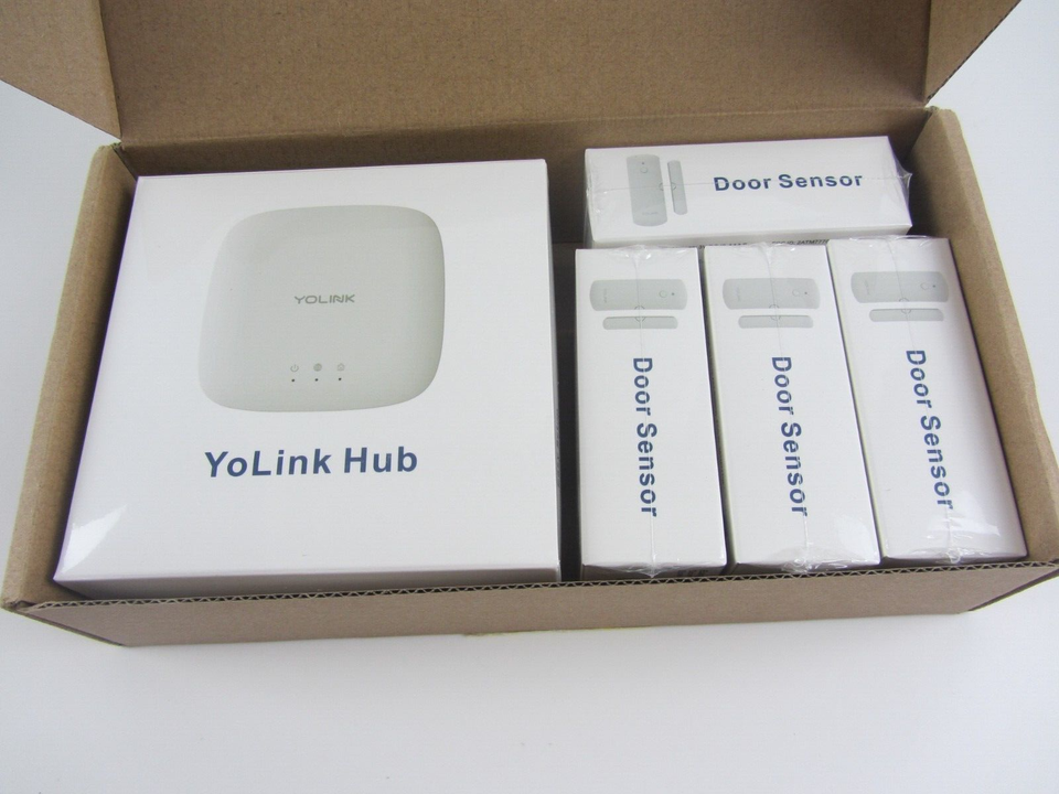 YoLink LoRa Smart Door Sensor Starter Kit: 4 Door/Window Sensors & Hub ...