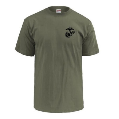 USMC Green Skivvy Shirt w/ Eagle Globe & Anchor- Marine Corps Shirt ...