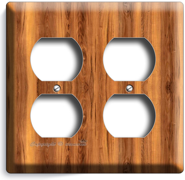WALNUT WOOD GRAIN STYLE LIGHT SWITCH OUTLET WALL PLATE HOME OFFICE HD ...