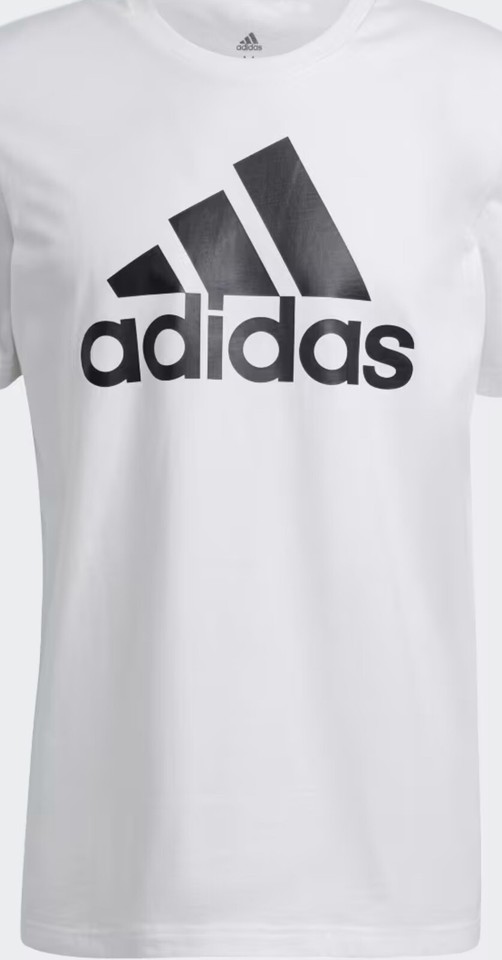 adidas T Shirt Mens 2XL Essentials Big Logo Cotton Crew Tee White Black ...