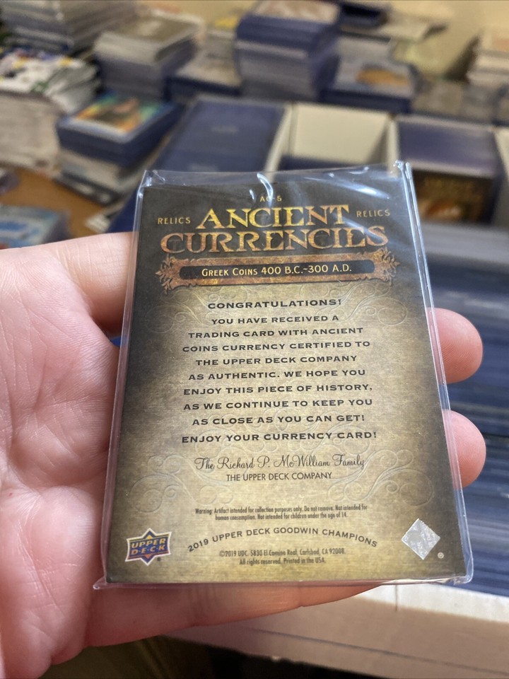 2019 Goodwin Champions “Ancient Currencies” Relic (Greek Coins - #AC-5 ...