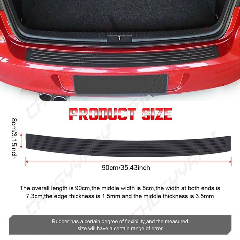 Rear Bumper Guard Rubber Protector Trim Cover Scuff Car Trunk Protector ...