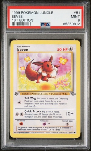1999 Pokemon Jungle Eevee #51 1st Edition PSA 9 Mint | eBay