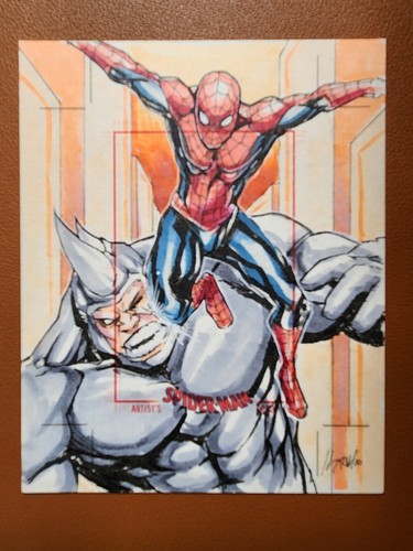 Rhino vs Spider-man 2009 Marvel Archives Uncut Sketch Card by Kathryn ...